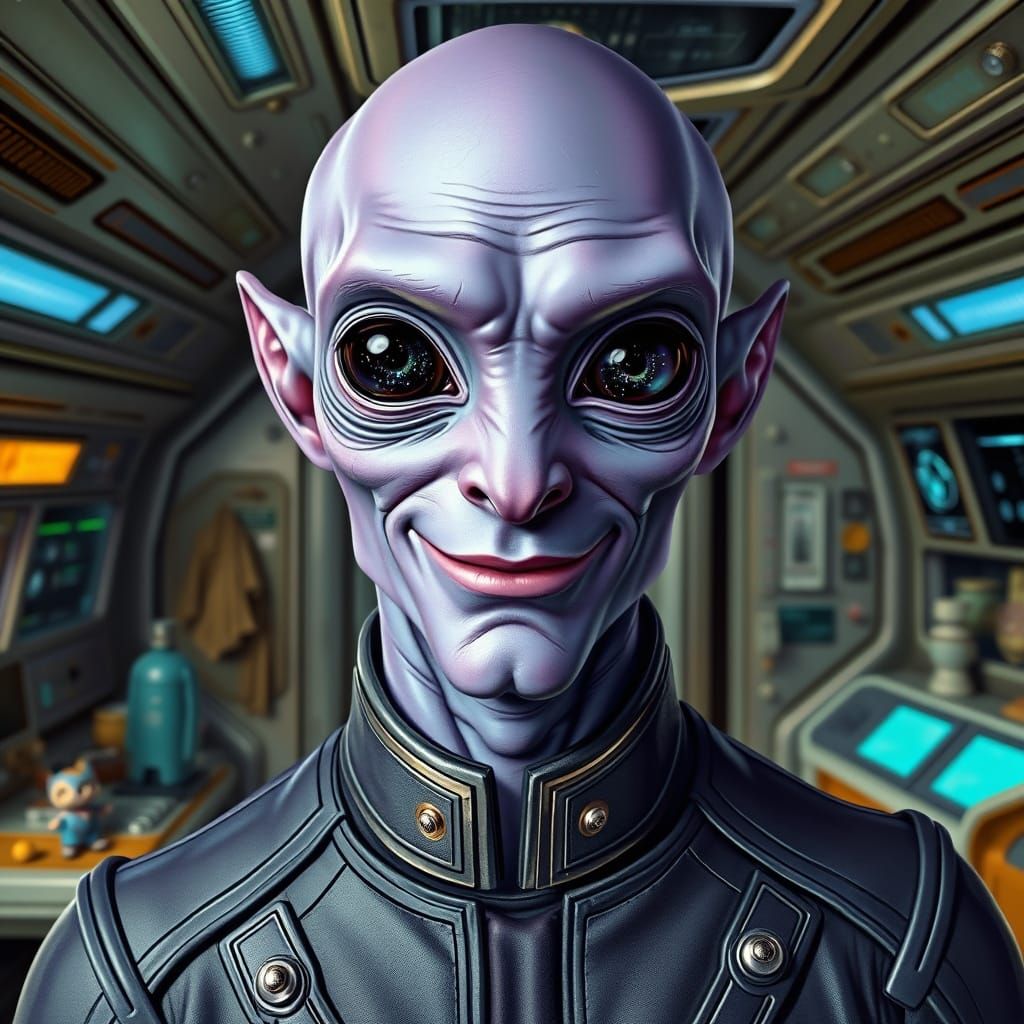 A friendly visitor - Confident Space Commander in Lavender S...