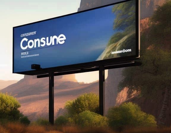 a billboard that reads "CONSUME" Epic cinematic brilliant stunning ...