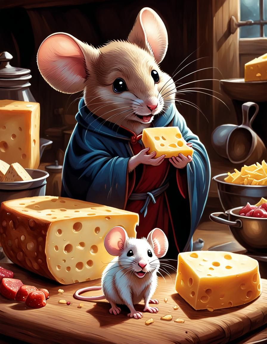 Fantasy animated Artwork that captures the endearing qualities of mice, from their tiny paws to ...