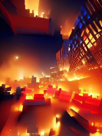 Urban conflagration - AI Generated Artwork - NightCafe Creator