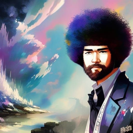 Anime Bob Ross 3 - AI Generated Artwork - NightCafe Creator
