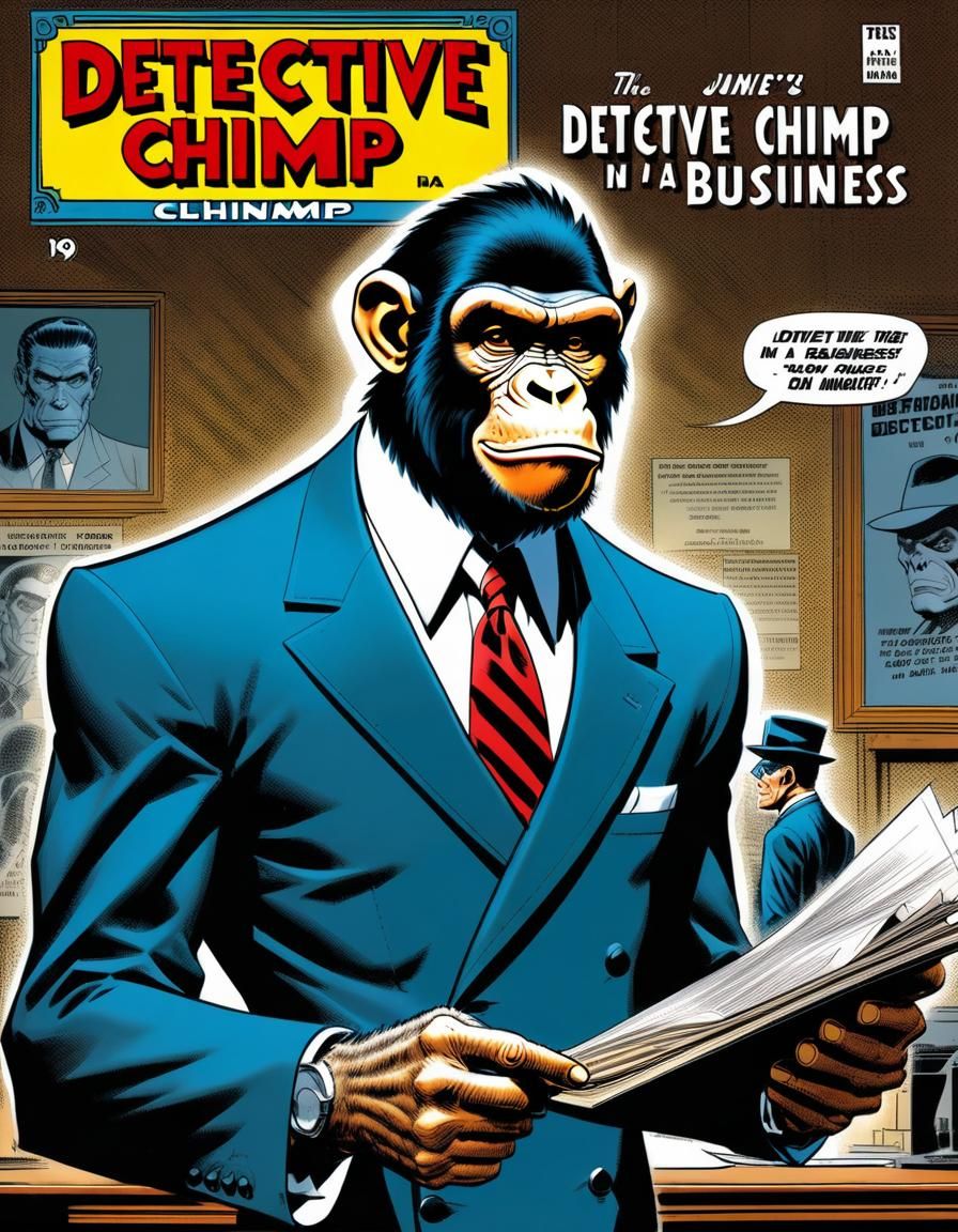 Detective Chimp first appeared in a 1952 comic - AI Generated Artwork ...
