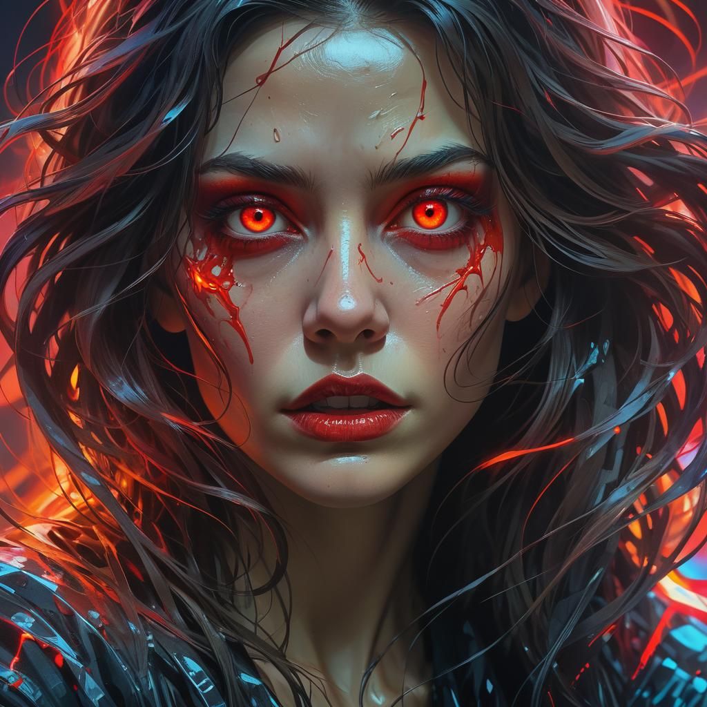 Hypnotic red eyes - AI Generated Artwork - NightCafe Creator