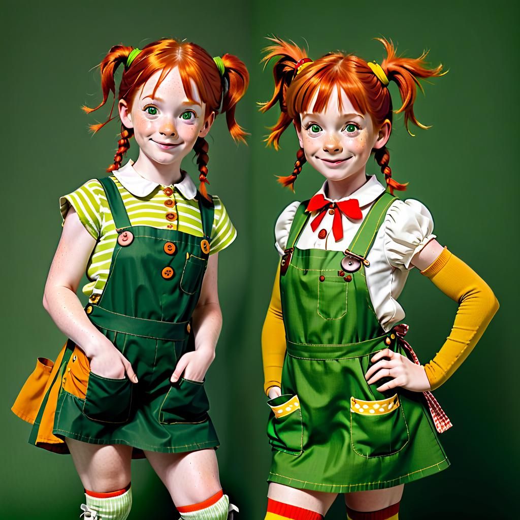New Pippi Longstocking sisters - AI Generated Artwork - NightCafe Creator