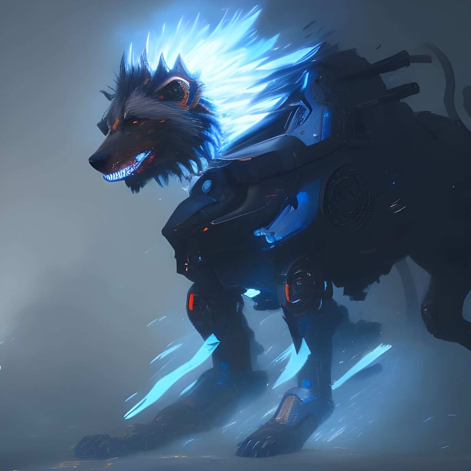 Wolf robot - AI Generated Artwork - NightCafe Creator