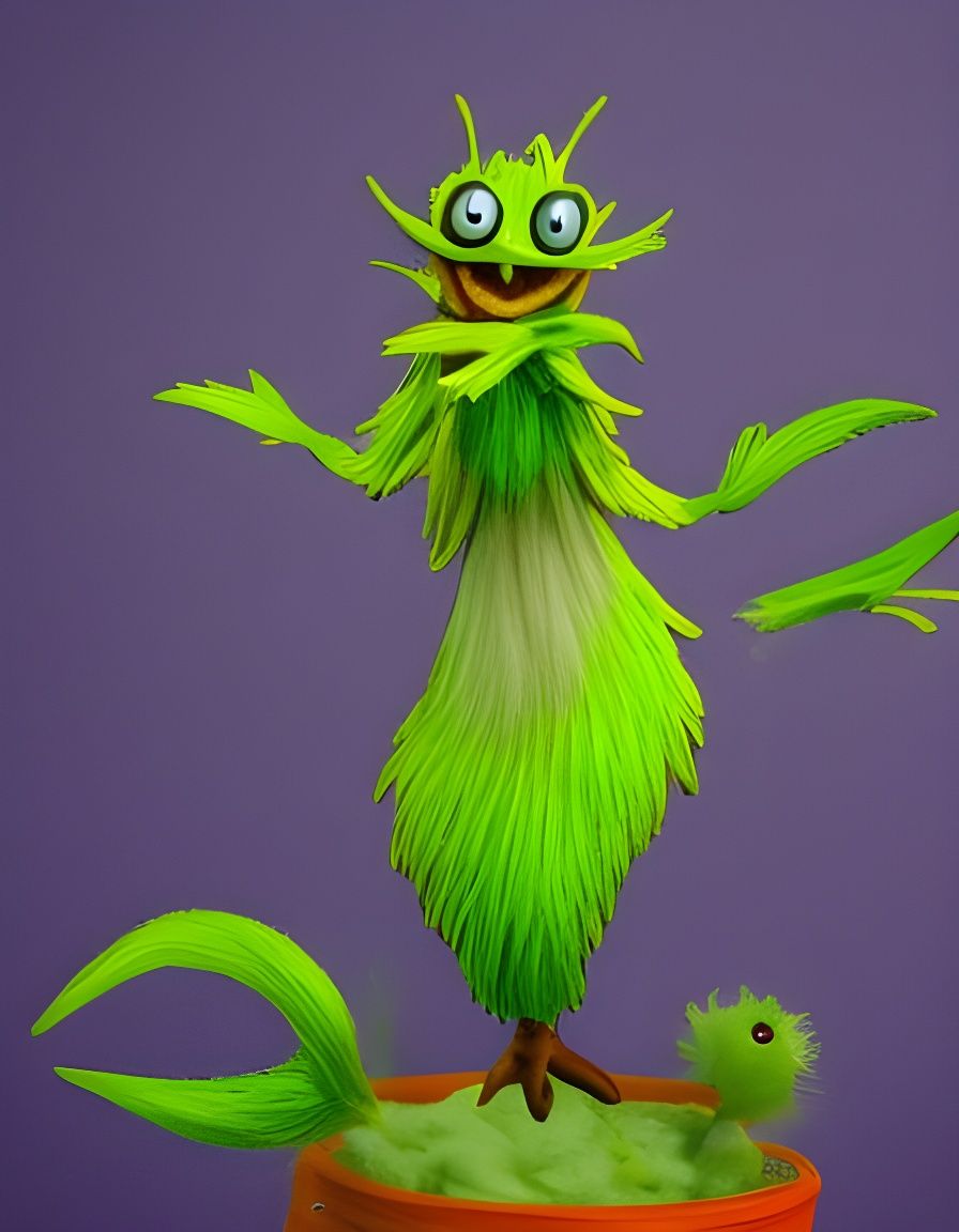 Excitement, A Bird Plant Monster - AI Generated Artwork - NightCafe Creator
