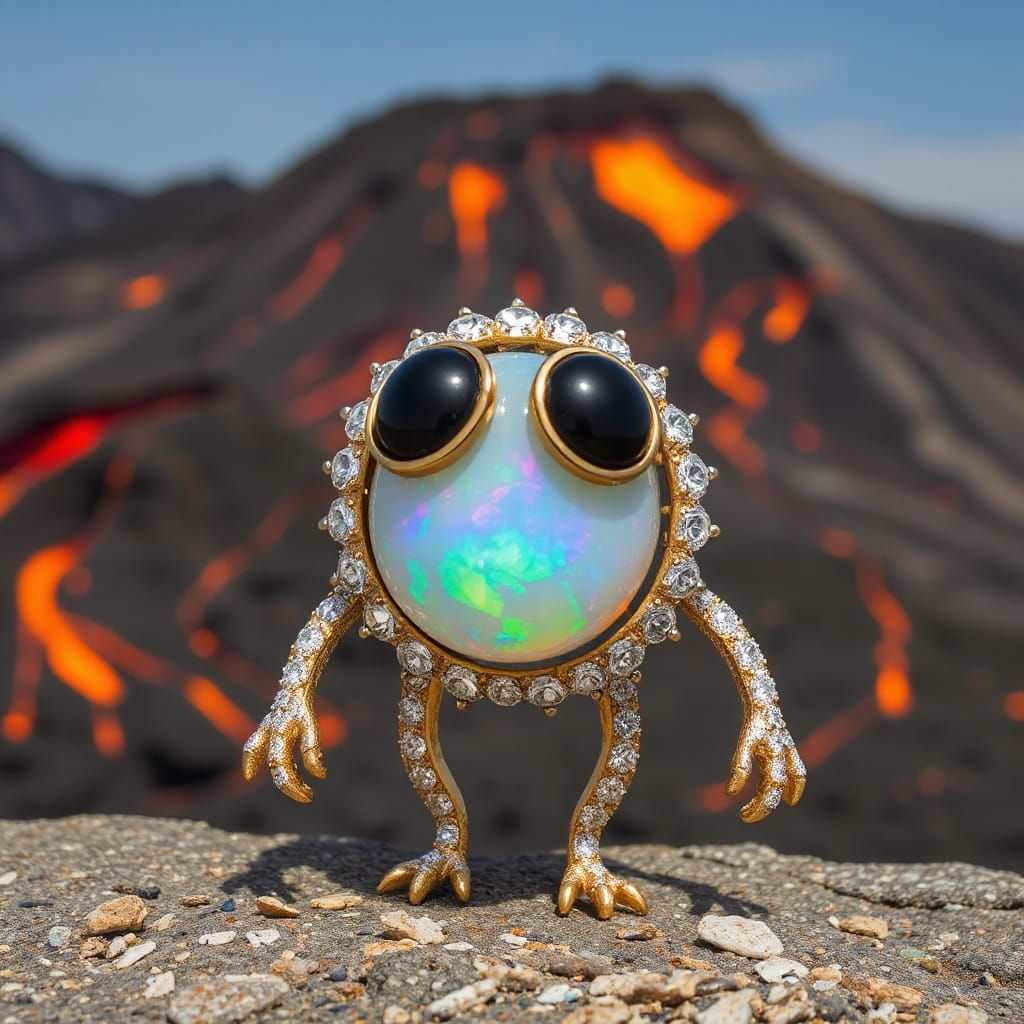 Volcano jewel creature - Jeweled Volcano Creature with Opal ...