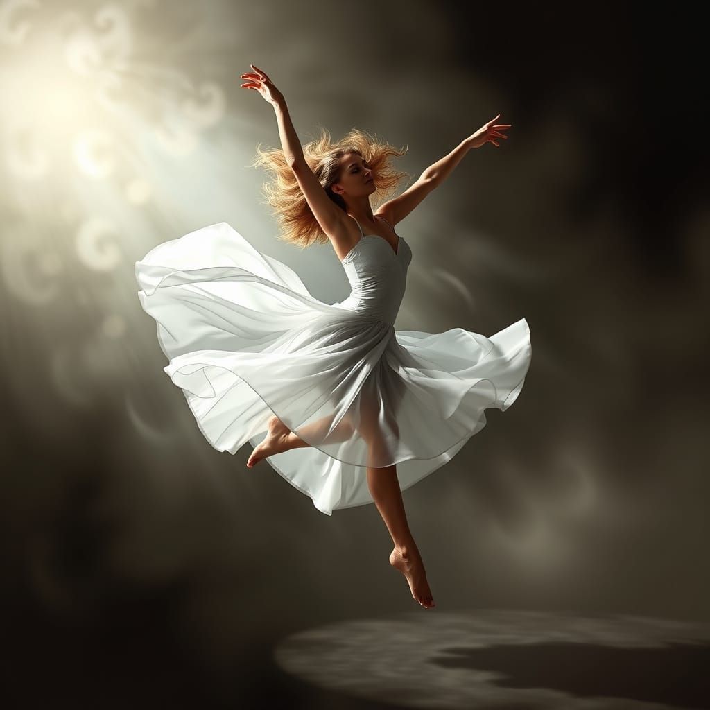 Light - Dancer in Motion, Captured in a Swirling Dance