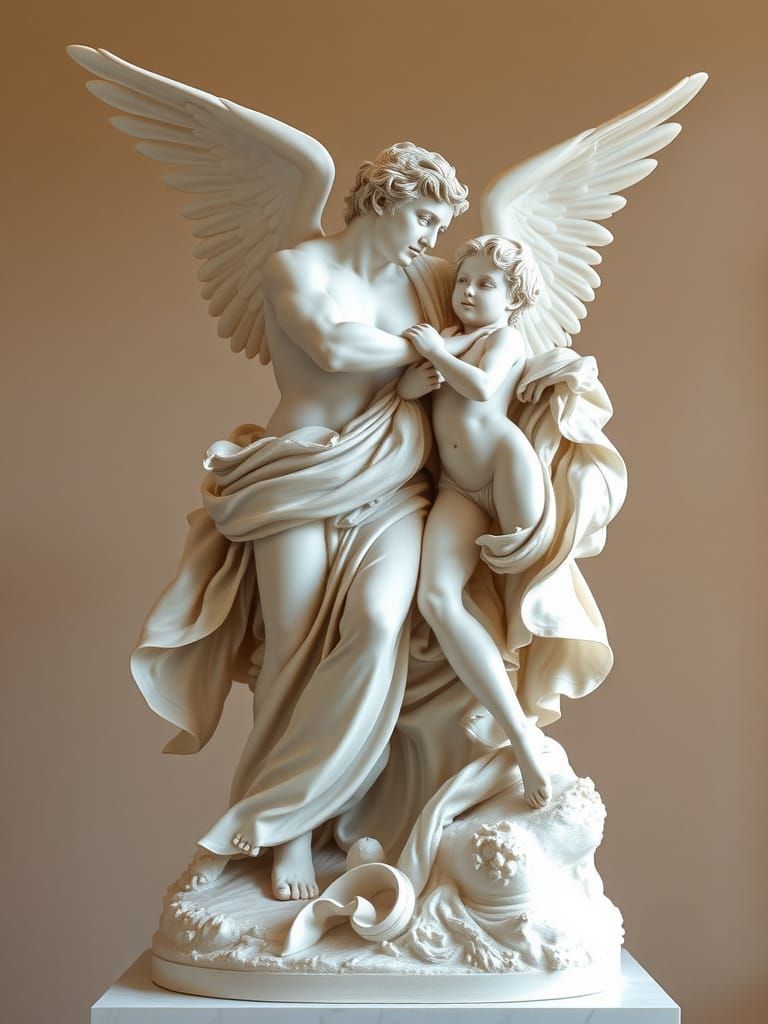 Neoclassical Masterpiece of Daedalus and Icarus in... - AI Art