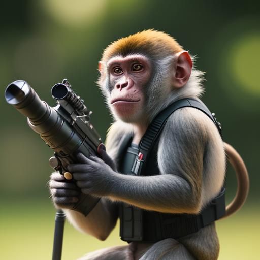 monkey with a rocket launcher - AI Generated Artwork - NightCafe Creator
