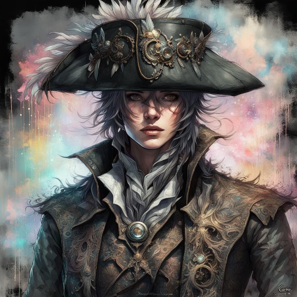 Bloodborne pirate: Captains hat with dark pastel glow, dark pastel ...