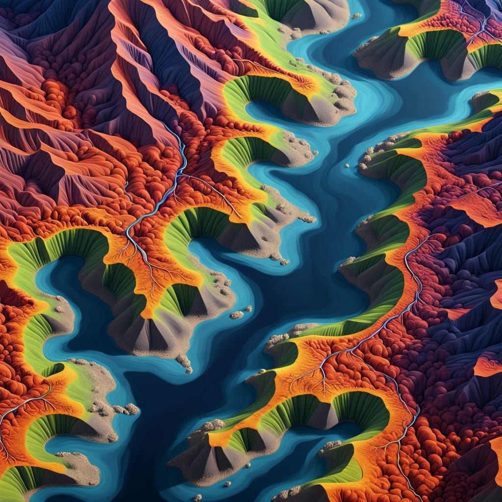 false-color topographic elevation map