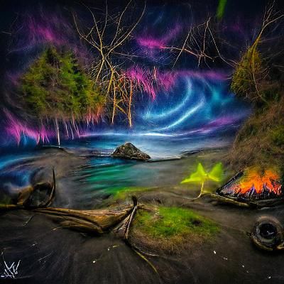 Static Ocean at Night - AI Generated Artwork - NightCafe Creator