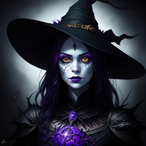 Fantasy bad witch Hyperrealistic, splash art, concept art, mid shot ...