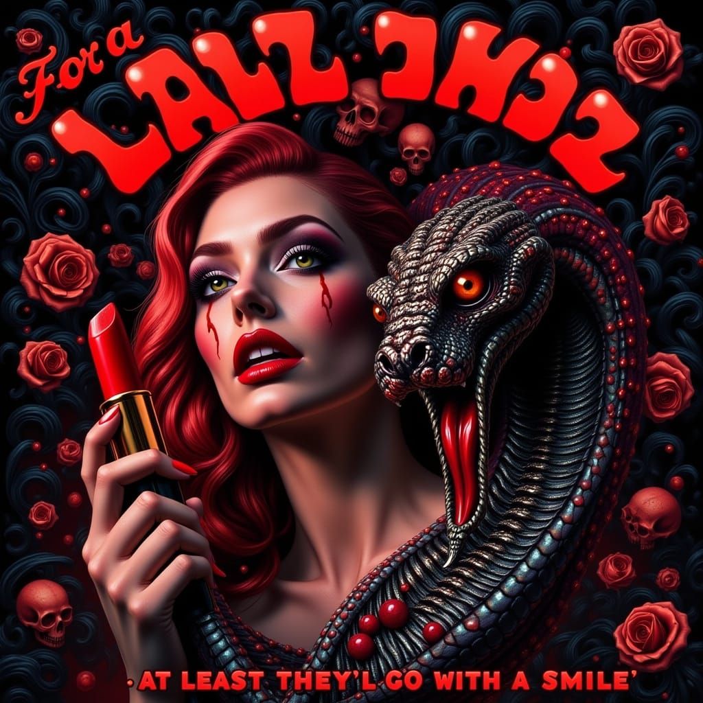 Bold Pulp Comic Pin-up Girl with Red Hair and Gold... - AI Art