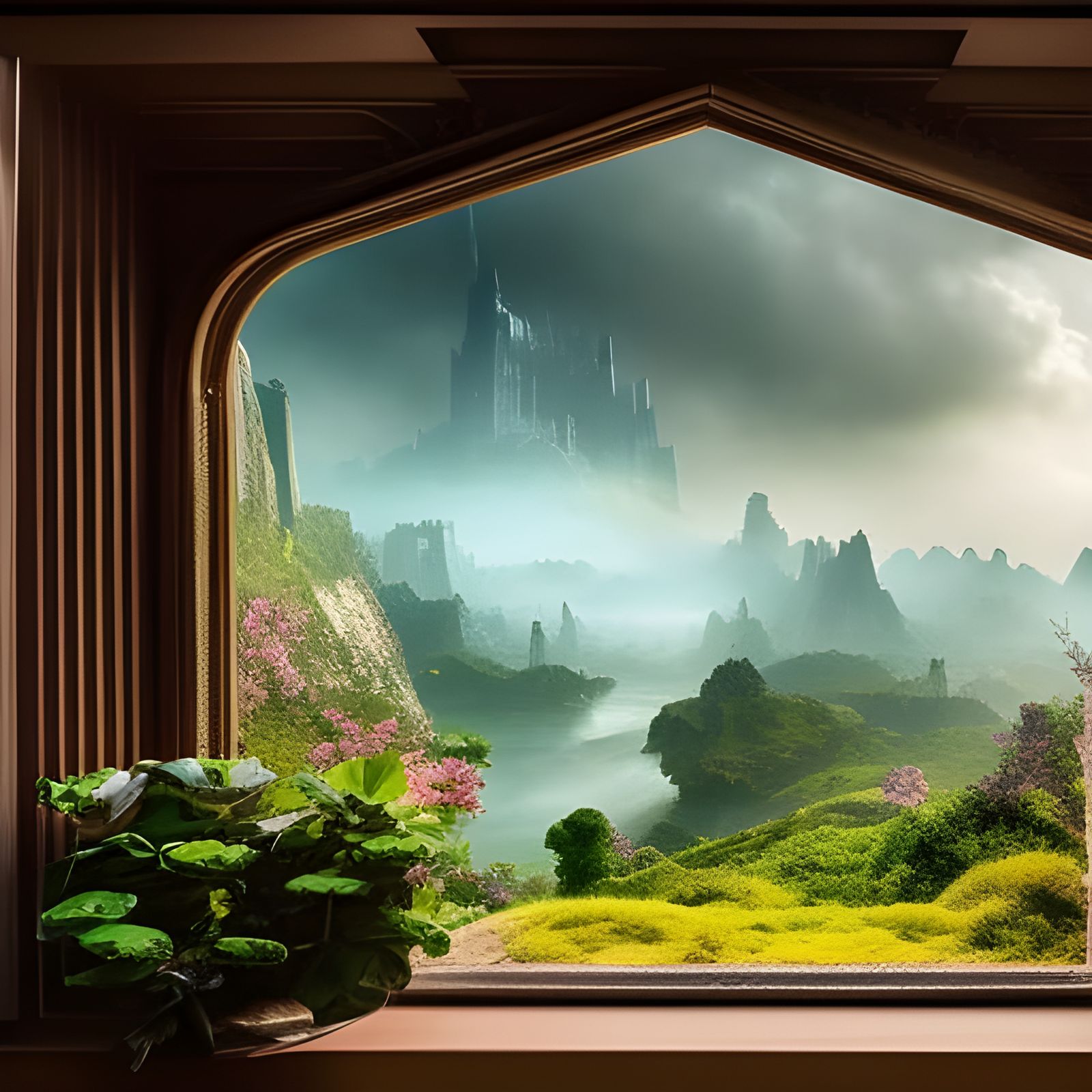 the view through a window to a magical world - AI Generated Artwork ...