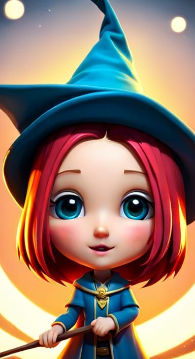 Toddler Cute Chibi Wizard :: Close up of a cute toddler wizard with ...