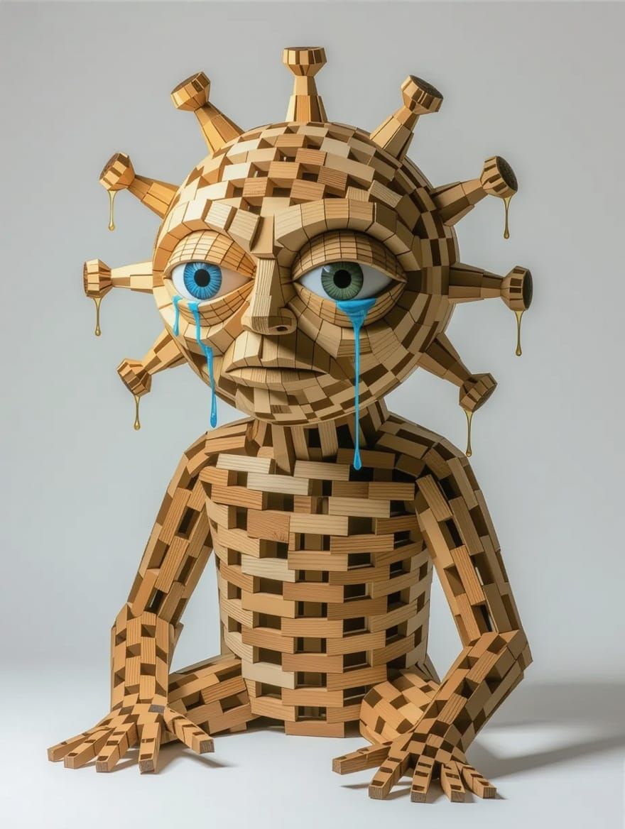 Folded Wood Embraces a Full-Body Living Entropic Algorithm