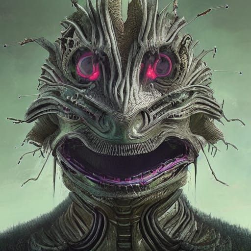 Surreal, Biomechanical Alien Creature Emerges from... - AI Art