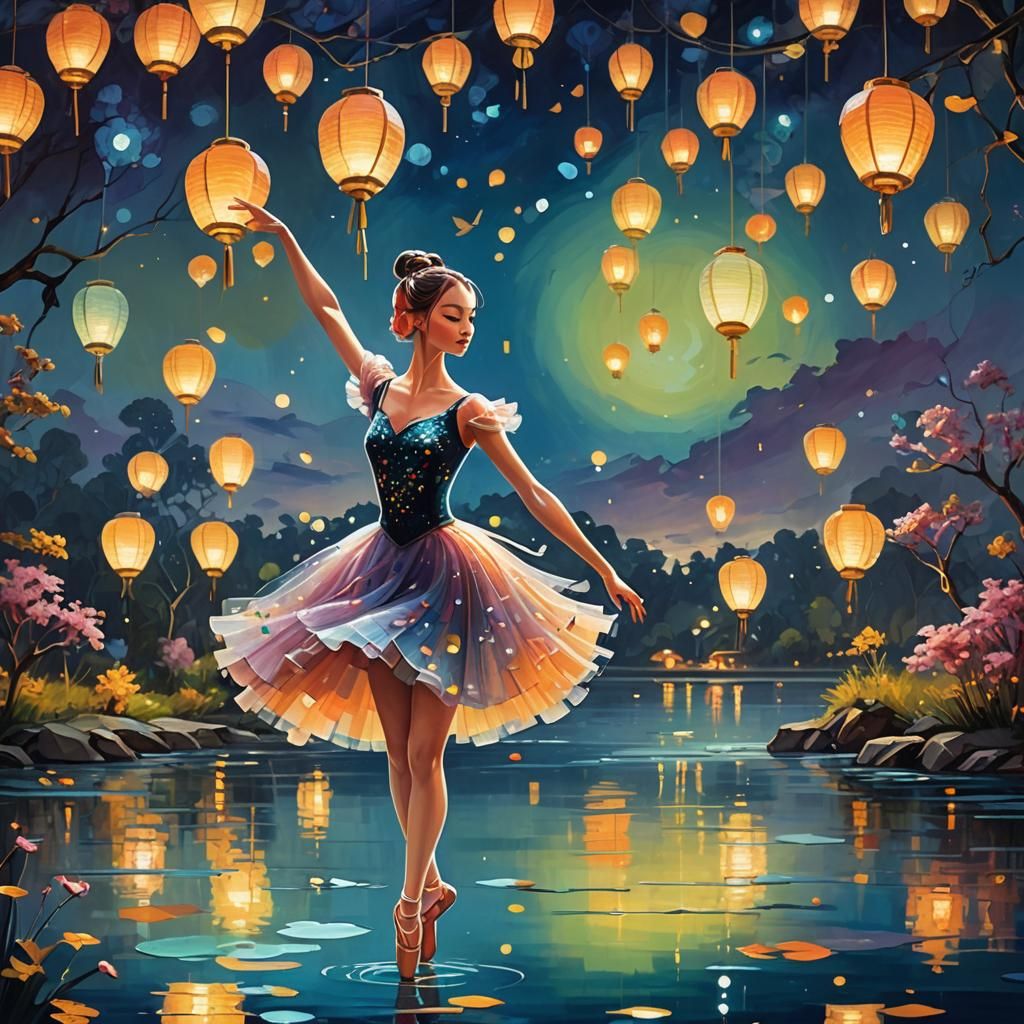 Dancing under lanterns - AI Generated Artwork - NightCafe Creator