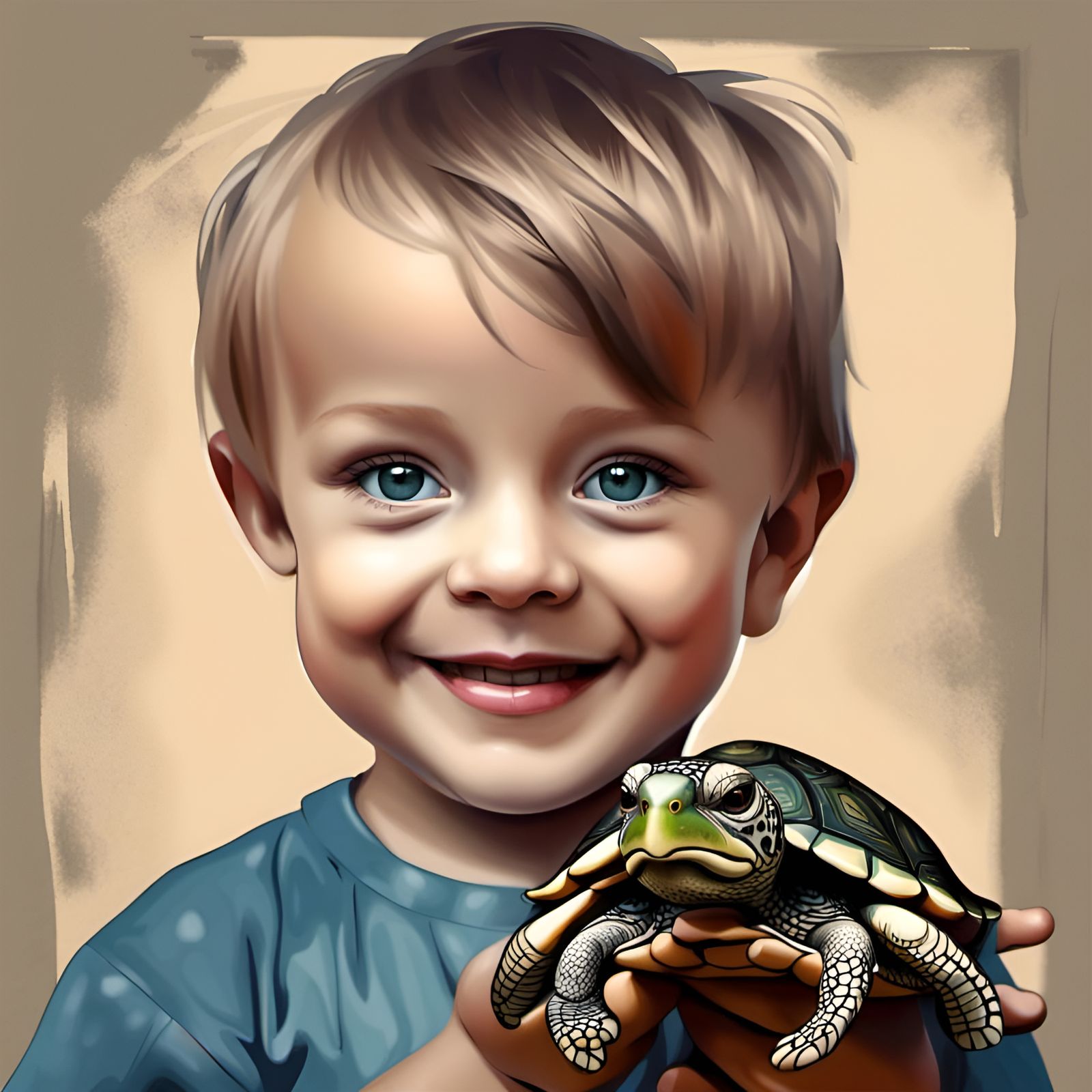 A boy and his turtle - AI Generated Artwork - NightCafe Creator