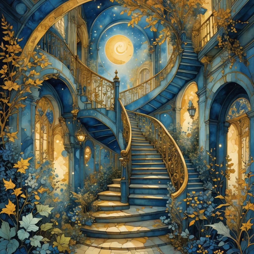 Staircase - AI Generated Artwork - NightCafe Creator