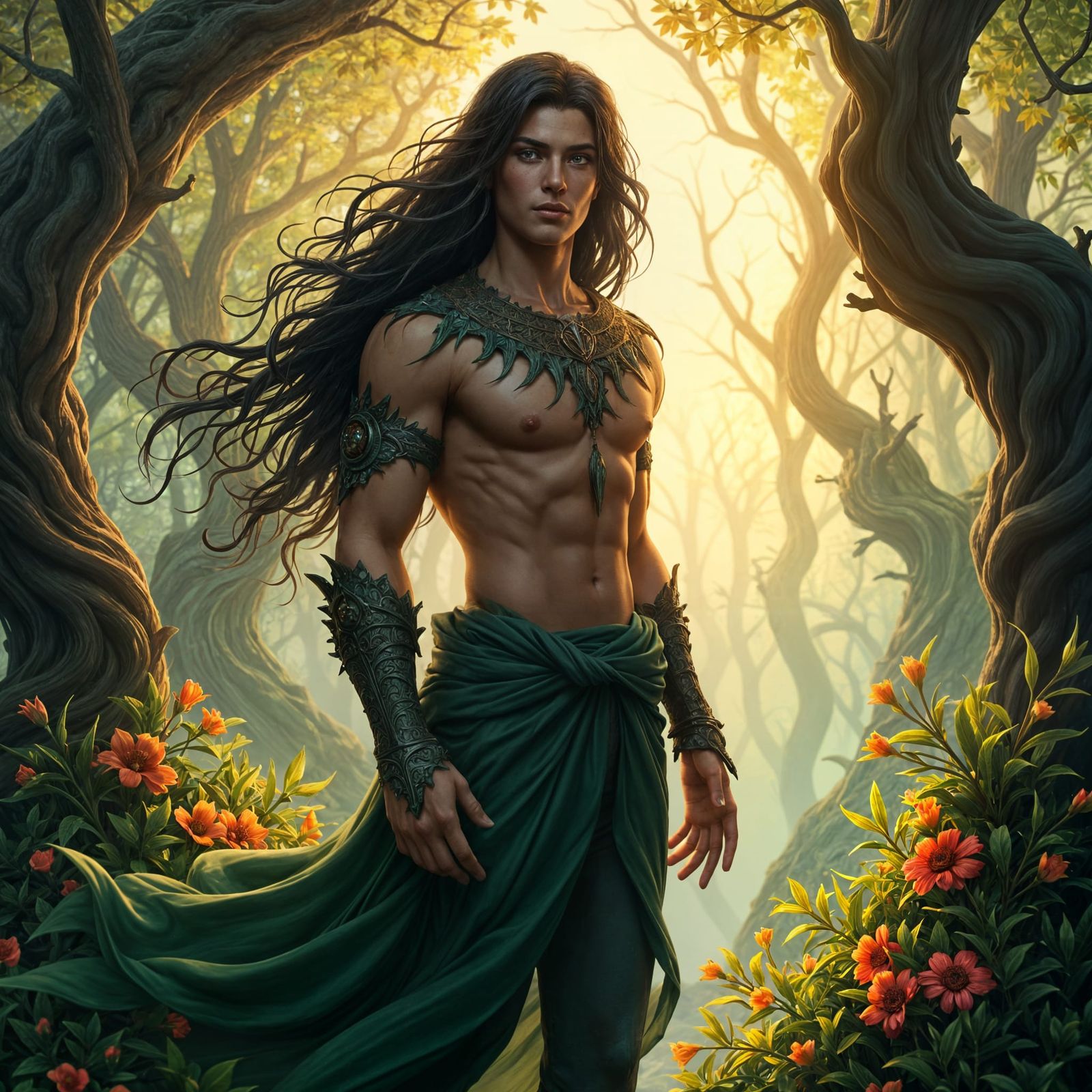 Warrior - Epic Fantasy Warrior in Deep Colorful Splendor