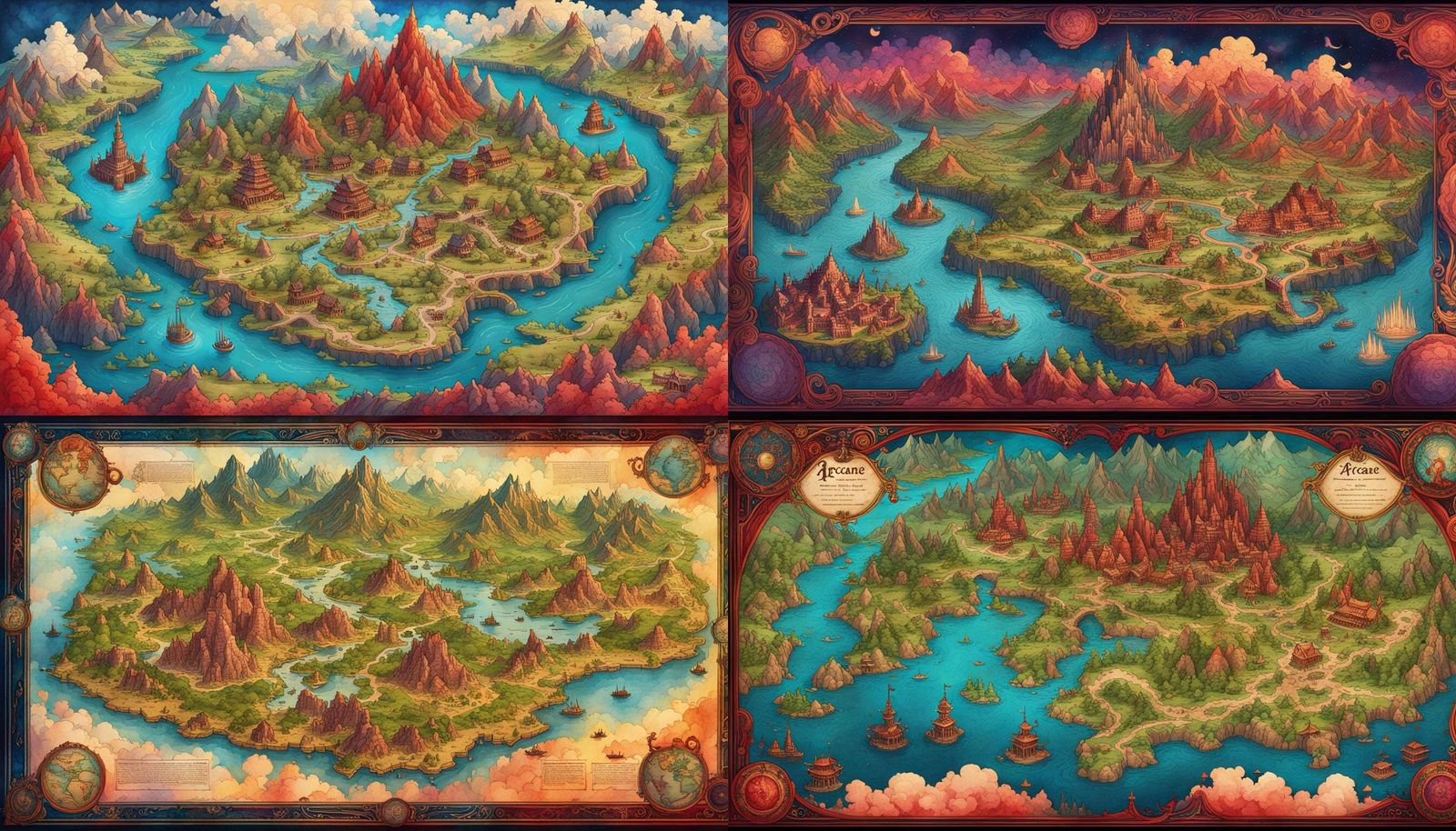 An impressive arcane ancient map; a blueprint of geography. - AI ...