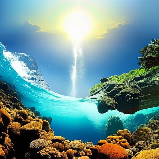 underwater ocean with coral reefs and marine life by Christian Lassen ...