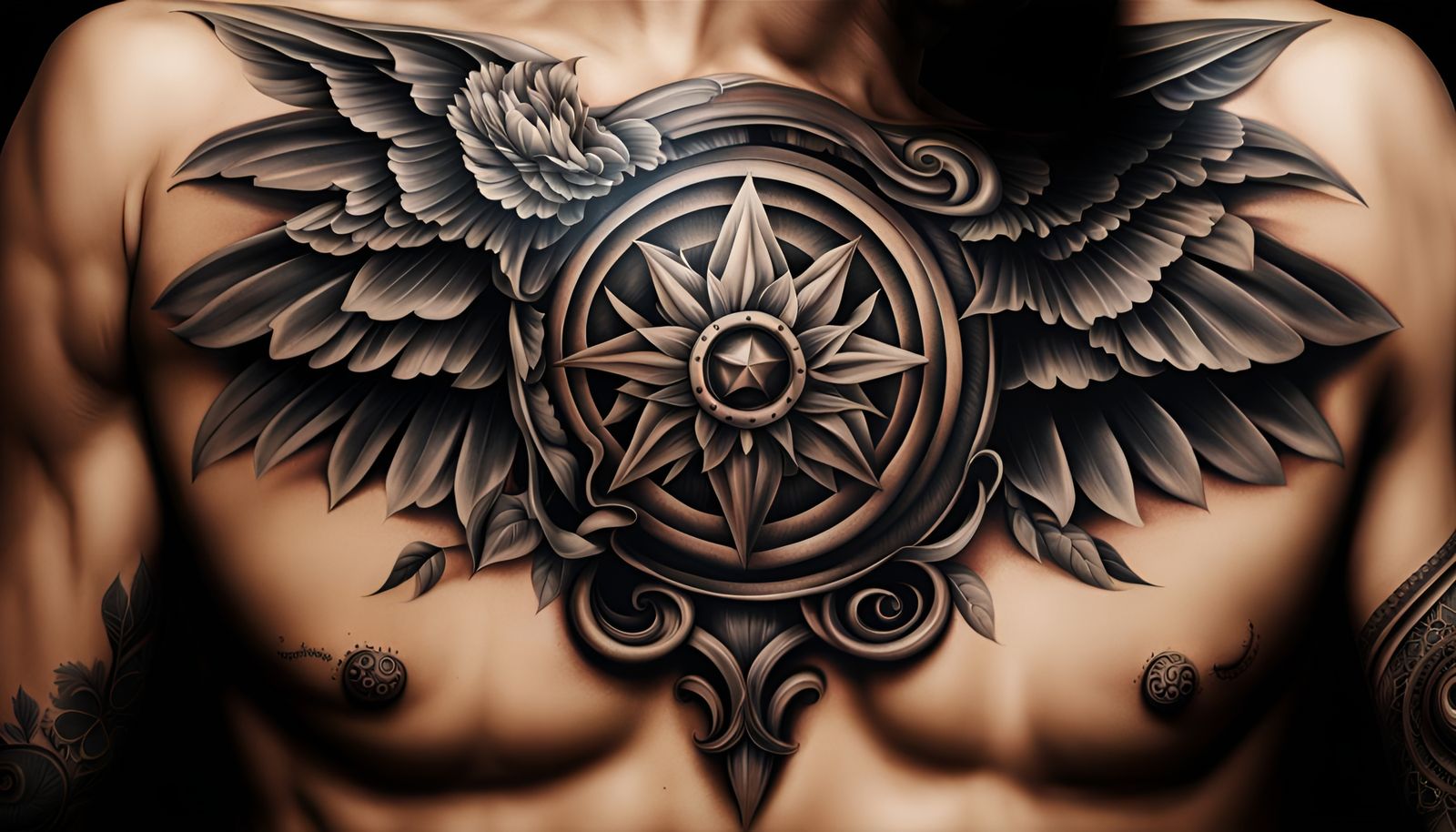 chest tattoo - AI Generated Artwork - NightCafe Creator