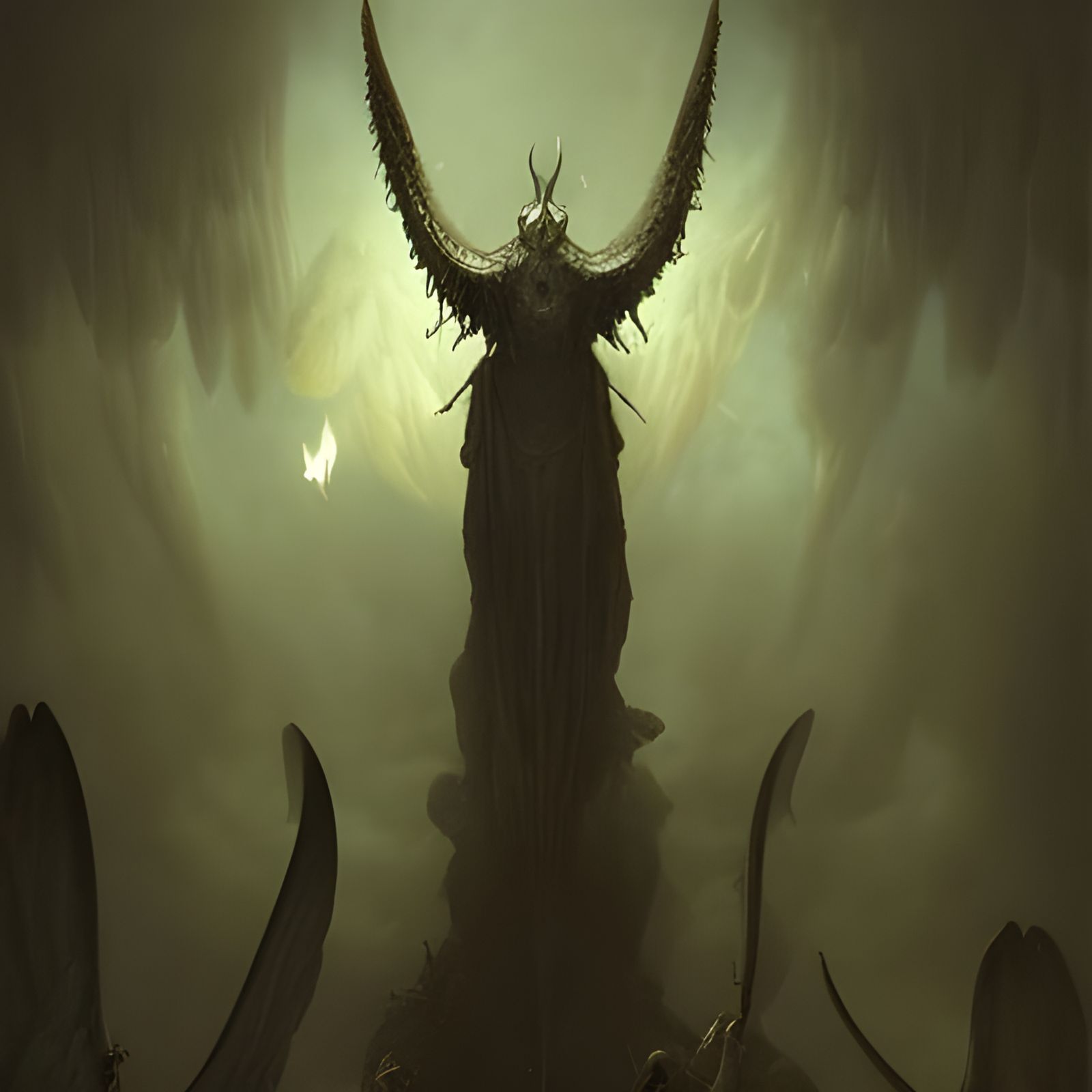 Tall horned monsters with wings horror Gustave Doré Greg Rutkowski - AI ...