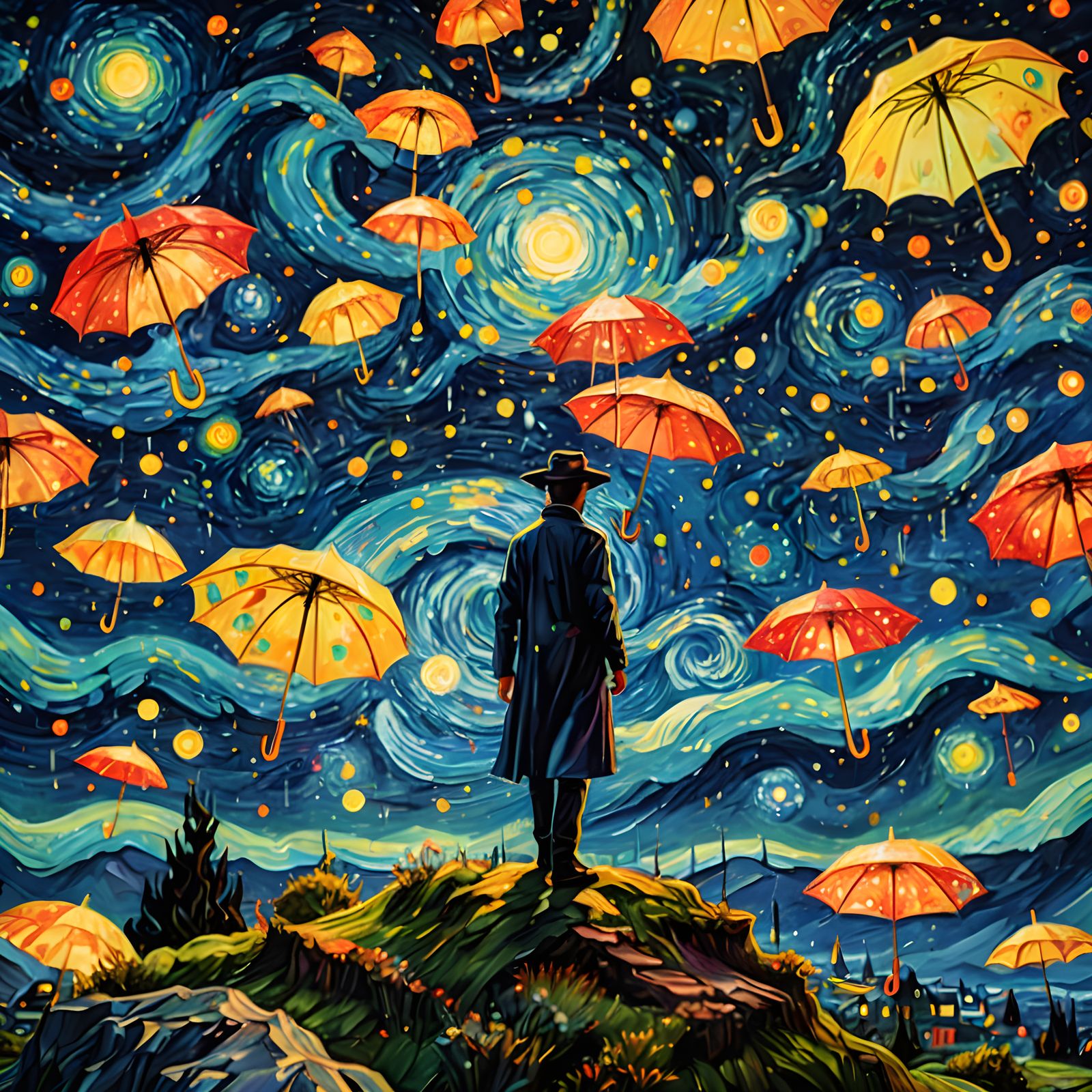 Under a Van Gogh, Starry Night Sky - Under a Van Gogh, Starr...