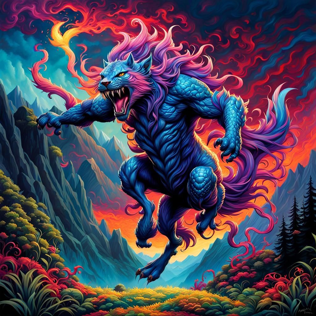 "Lunging Carnivore" An intricate and masterful creature character ...