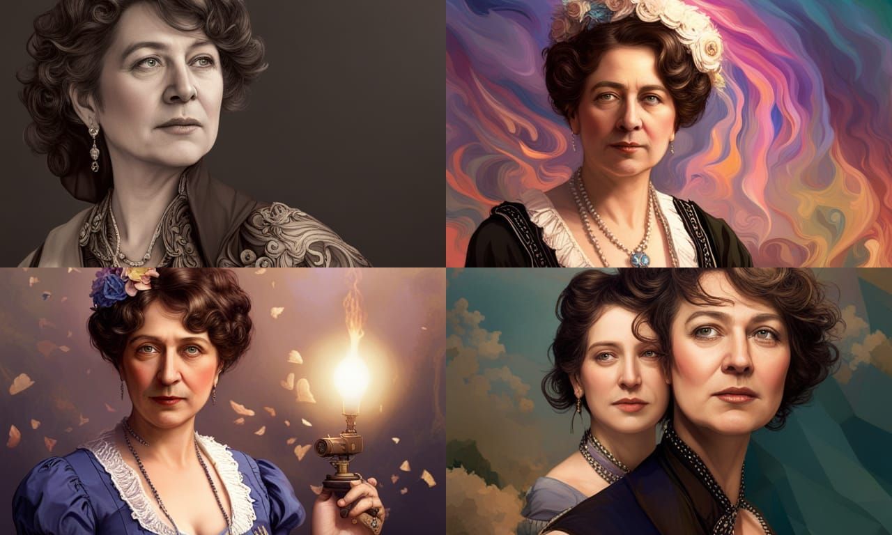 Alice Guy, first female film director, slightly off center, 8k ...