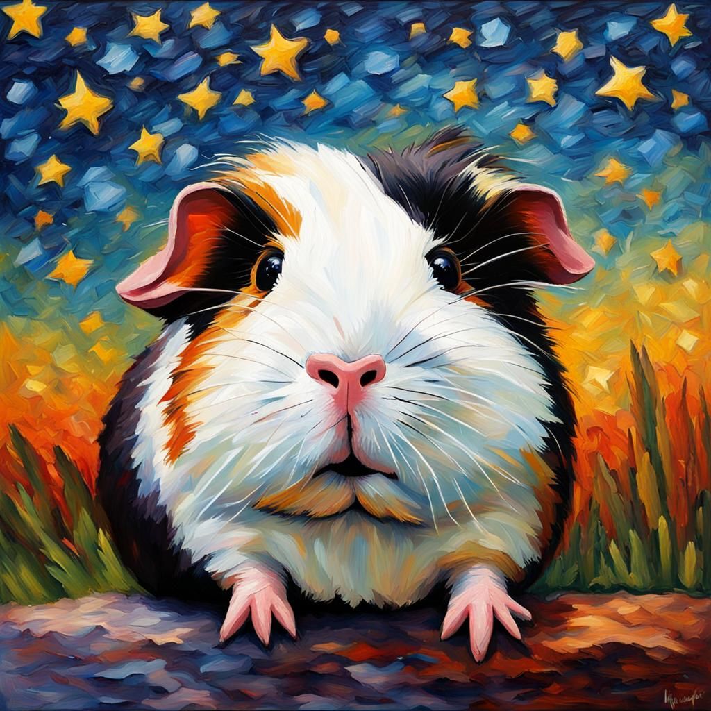 Guinea pig under the stars - AI Generated Artwork - NightCafe Creator