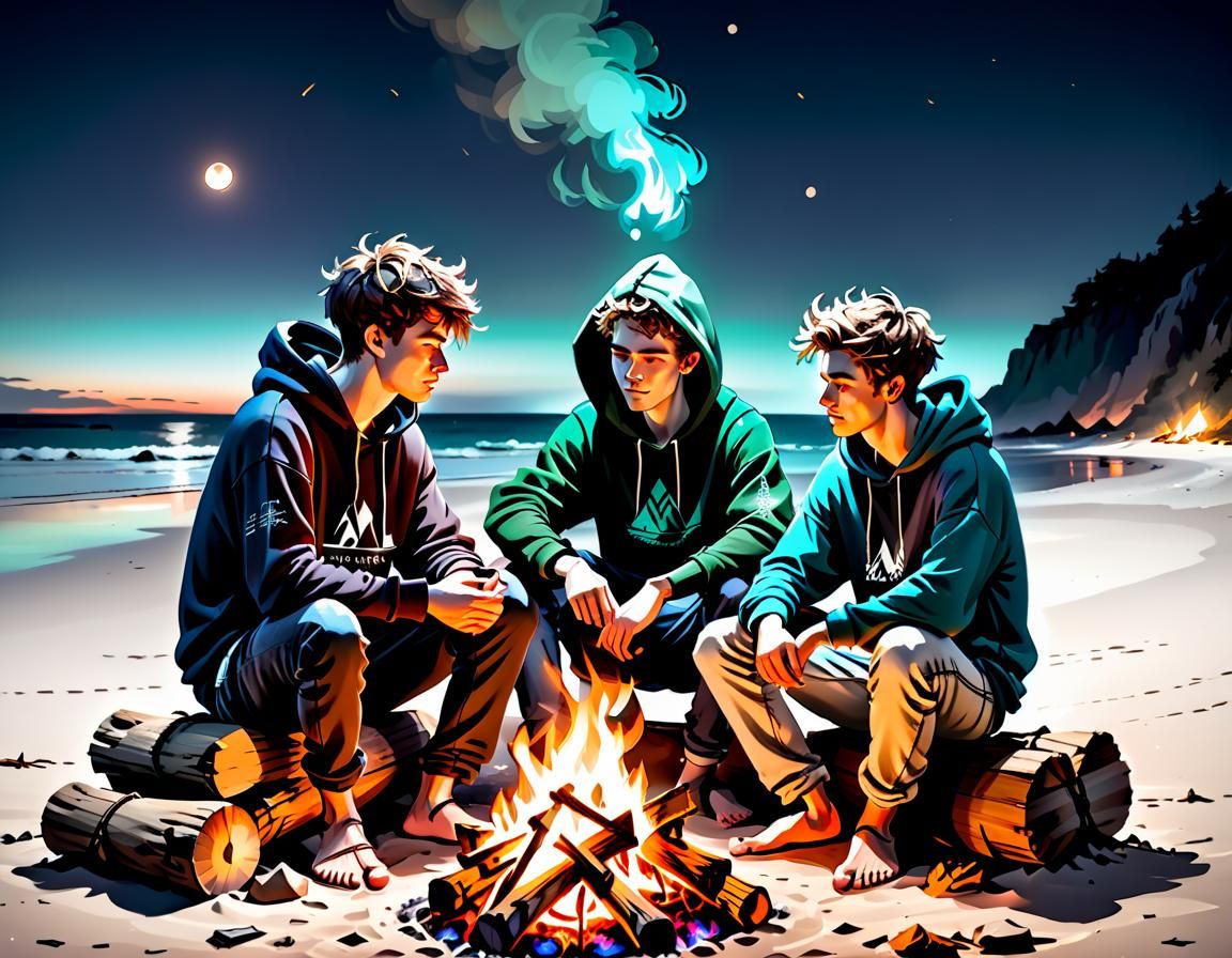 Chilling with friends - AI Generated Artwork - NightCafe Creator