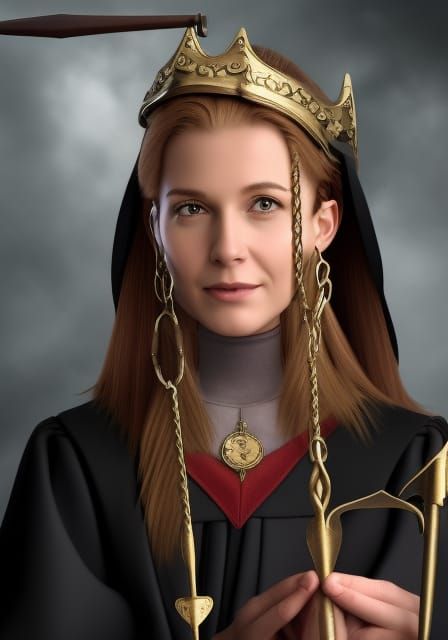 Realistic Medieval Female Judge Holding Scales Of Justice Ai