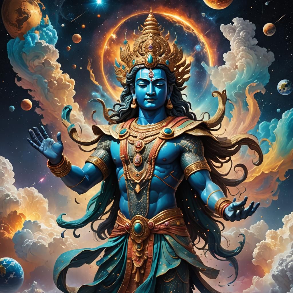 Lord Vishnu - AI Generated Artwork - NightCafe Creator