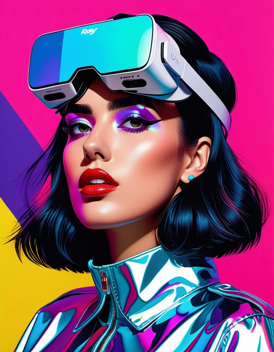 Dua Lipa VR Pop Art - AI Generated Artwork - NightCafe Creator