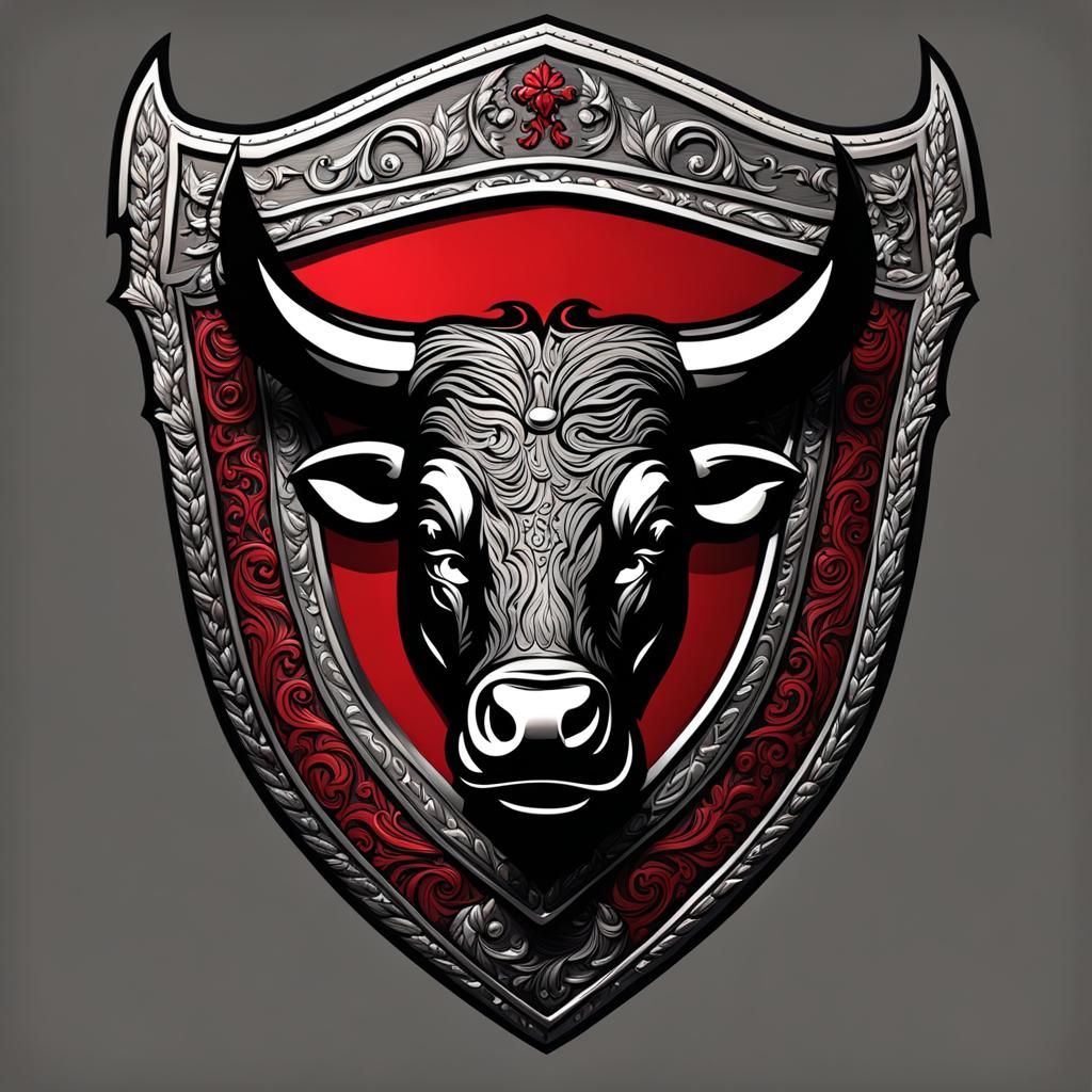 Medieval heraldic Bull shield - AI Generated Artwork - NightCafe Creator