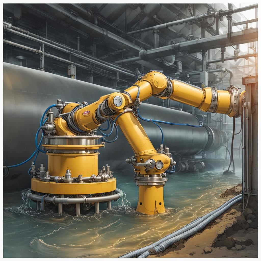 Industrial robot cleaning sewage pipes - AI Generated Artwork ...