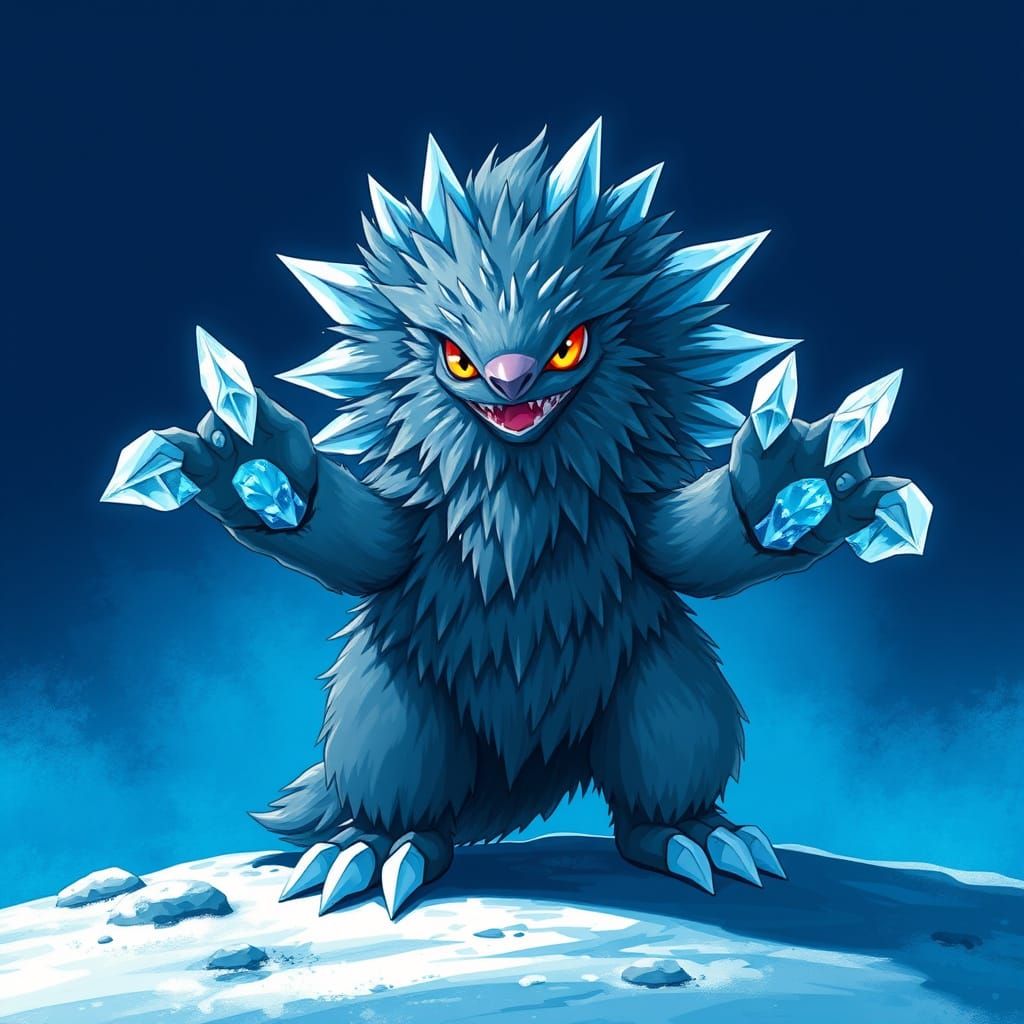 Majestic Mole Digimon in Cinematic Anime Style - AI Art