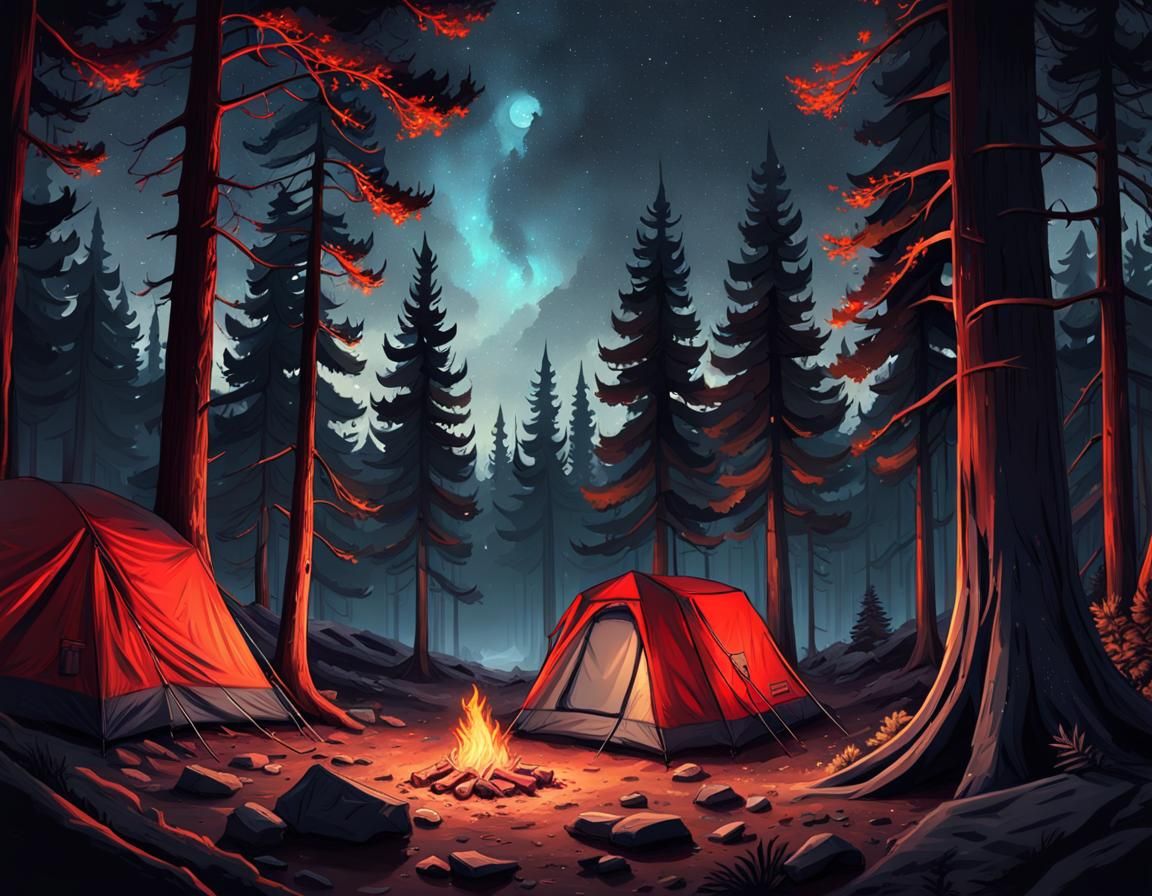 Camp fire - AI Generated Artwork - NightCafe Creator