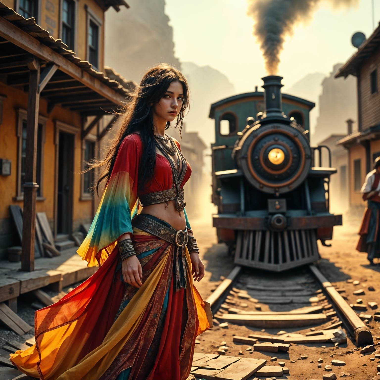 End Of The Line - Gypsy Girl at Abandoned Railroad Crossing ...
