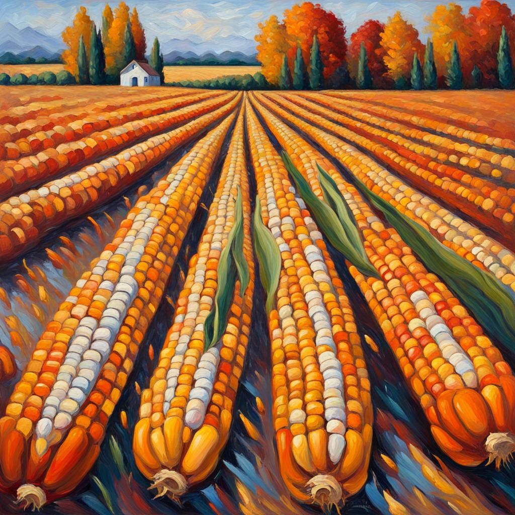 Corn rows - AI Generated Artwork - NightCafe Creator