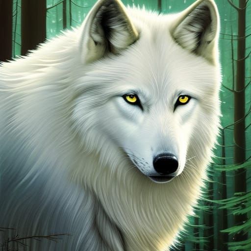 White wolf - AI Generated Artwork - NightCafe Creator