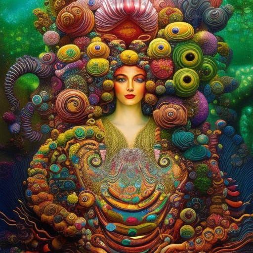 Fractal octopus woman goddess - AI Generated Artwork - NightCafe Creator