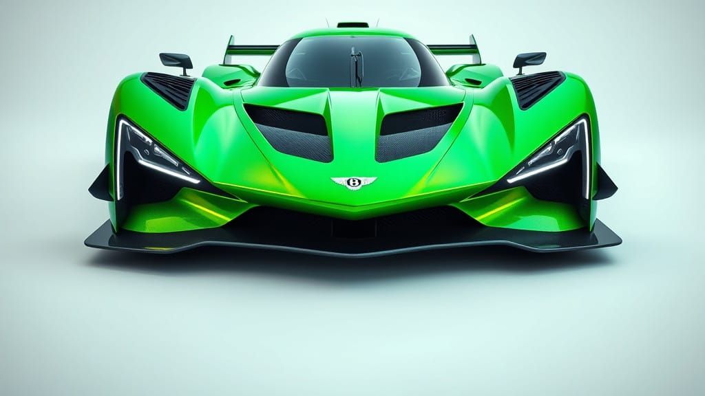 Futuristic LMP1 Hypercar in Electric Green with Ae... - AI Art