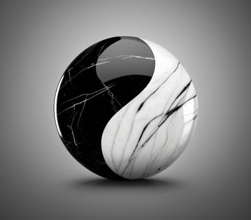Yin Yang Marble Sphere - AI Generated Artwork - NightCafe Creator