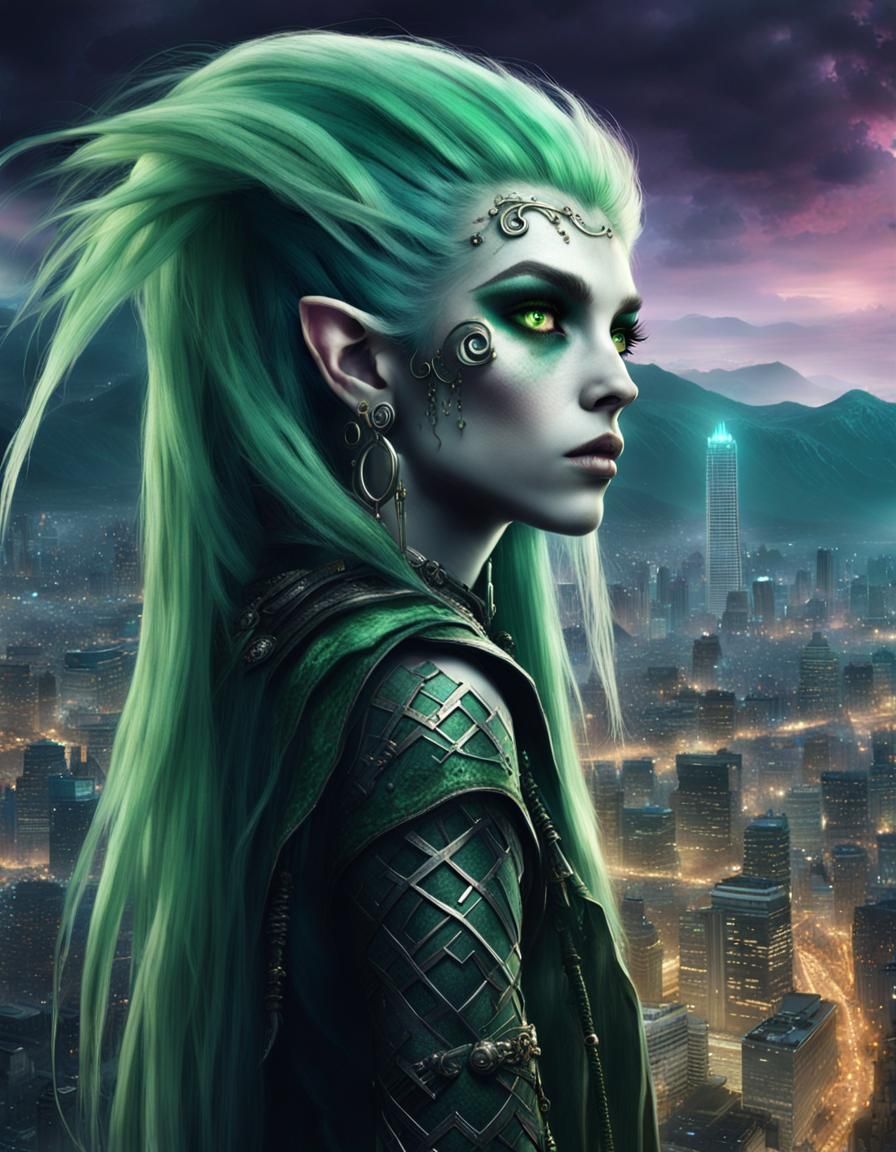 Dark Elf Girl - AI Generated Artwork - NightCafe Creator